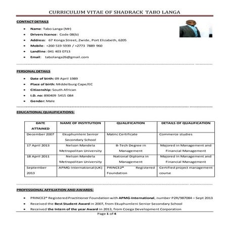 Tabo Langa Resume | DOCX