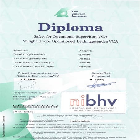 VCA Certificaat | PDF