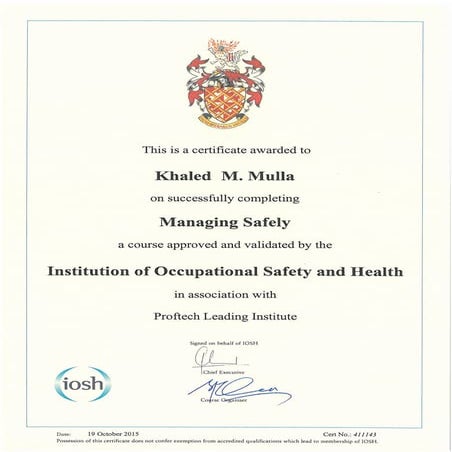 NEBOSH and IOSH | PDF