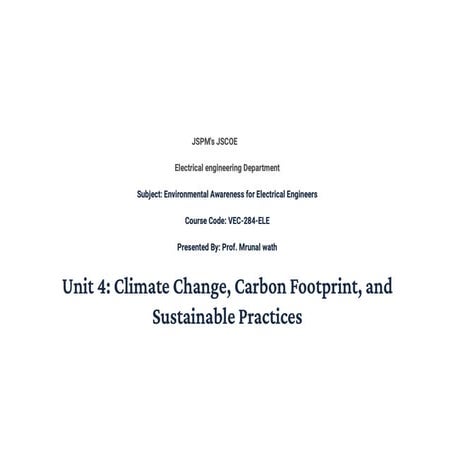 SPPU (2024 Pattern) | Environmental Awareness for Electrical Engineers ...