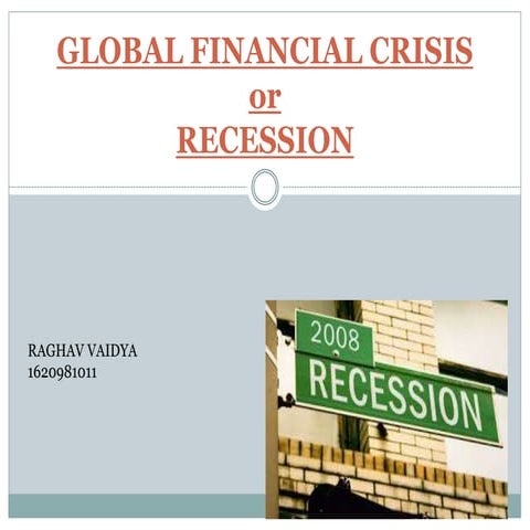 Recession in India 2008 | PPT