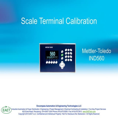 EAET Mettler-Toledo IND560 Calibration | PPT