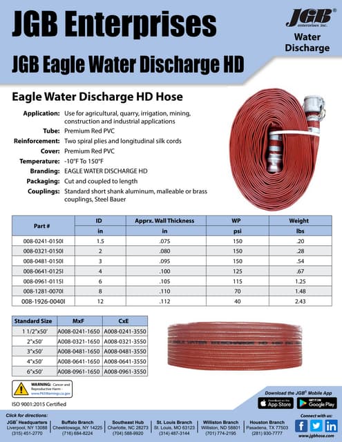 JGB Industrial Hose – Industrial Rental Catalog | PDF
