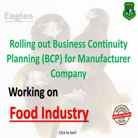 Rolling out Business Continuity Planning (BCP) for Manufacturer Company ...