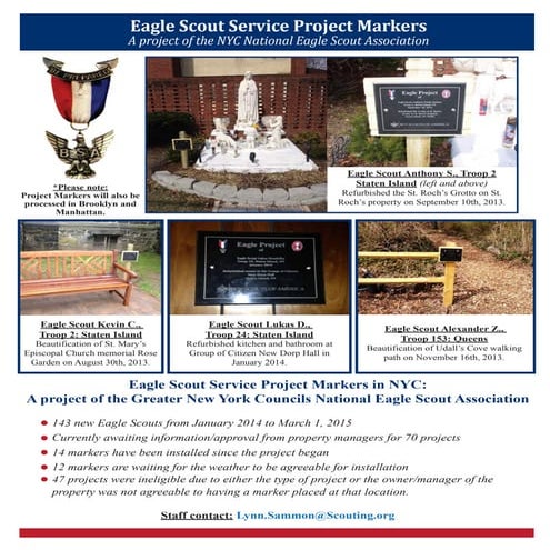 Eagle Scout Service Project Markers Update: a Project of the NYC ...