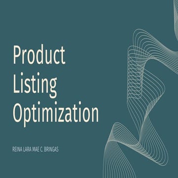 Product Listing Optimization | PDF | Bath and Shower | Personal Care