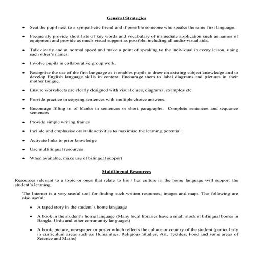 Eal strategies booklet | PDF