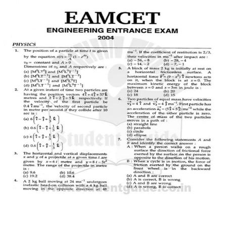 Eamcet engineering entrance_solved_paper_2008 | PDF