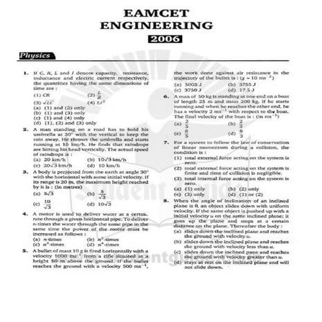 Eamcet engineering entrance_solved_paper_2008 | PDF