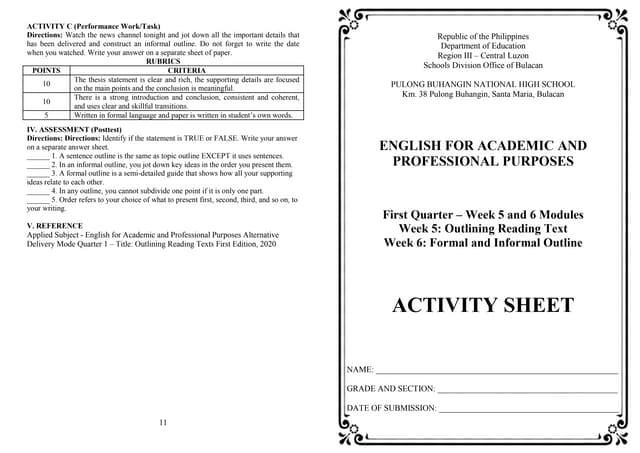 Outlining - EAPP | PPTX