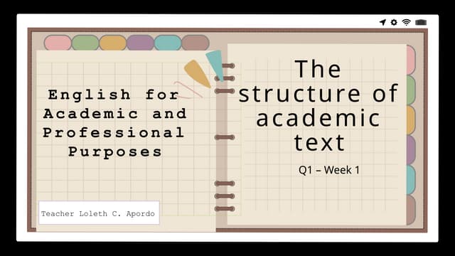 Academic text style and structure | PPT