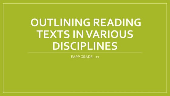 Structures of academic text - EAPP | POTX | Homework and Study | Education
