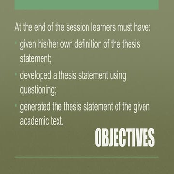 THESIS STATEMENT IN EAPP FOR SENIOR HIGH | PPTX