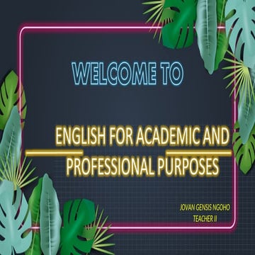 English for Academic and Professional Ea | PPT