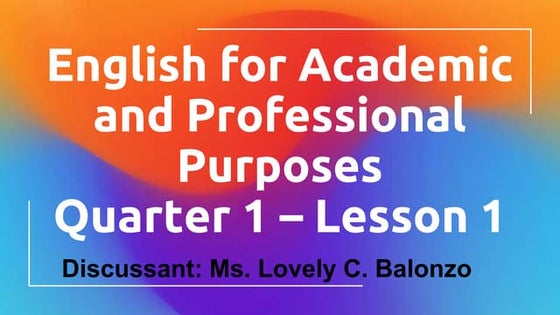 Academic-Language. eapp. grade 11 stem student | PPTX | Education