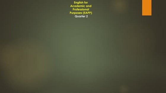 EAPP first lesson | PPTX