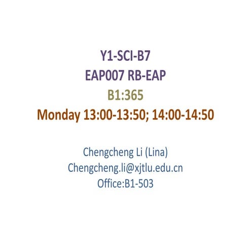 Eap week 1 2012-2013 ppt for after class use | PDF