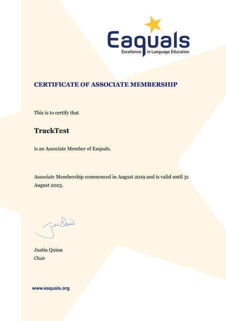 TrackTest English Core Test (one-pager) | PDF