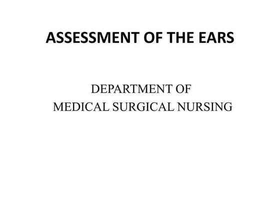 Examination of ear | PPT
