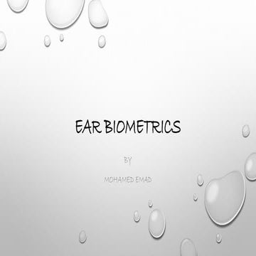 Ear biometrics | PPT