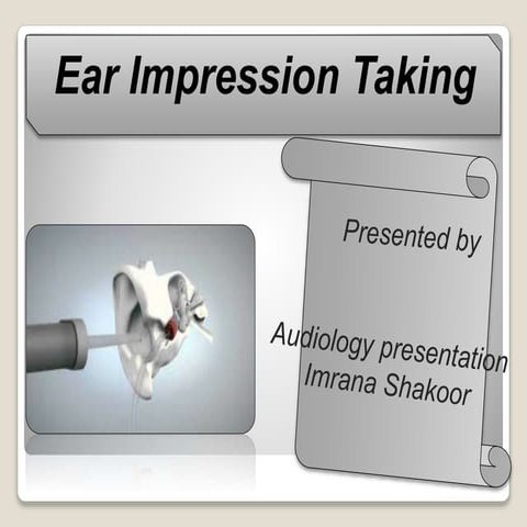 Step by step process for taking ear impression for hearing aid making ...