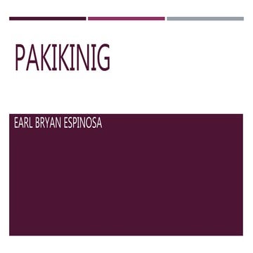 Earl bryan-pakikinig | PPT