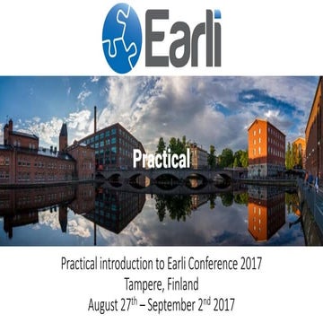 Earli Conference 2017 in Tampere, Finland | PPTX