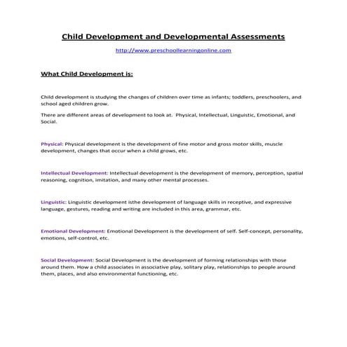 Early Childhood Development & Assessment | DOCX