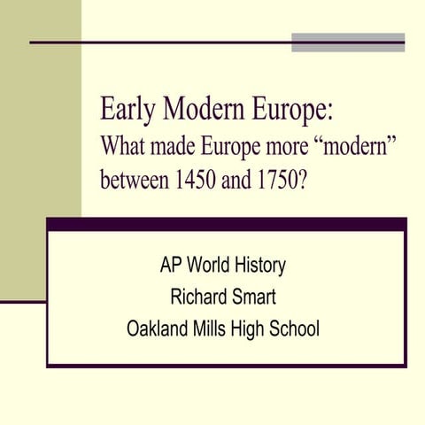 Early Modern Europe | PPT
