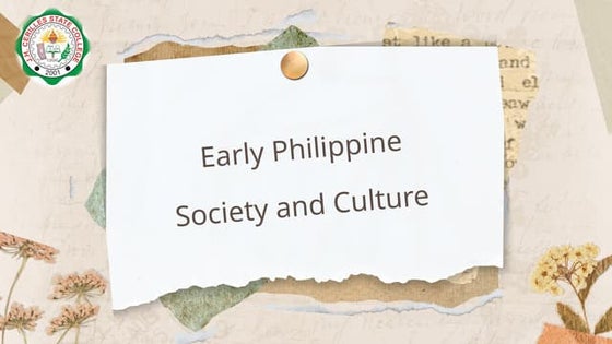 Social System of Pre-Colonial Period in the Philippines | PPTX