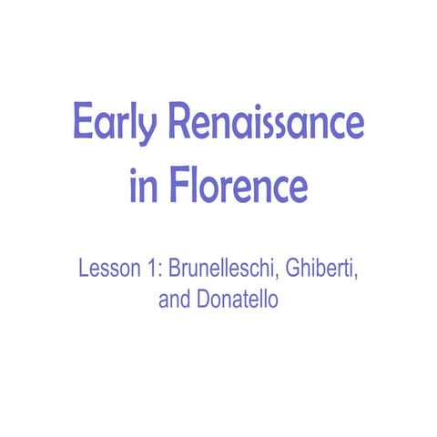 Early Renaissance | PPT
