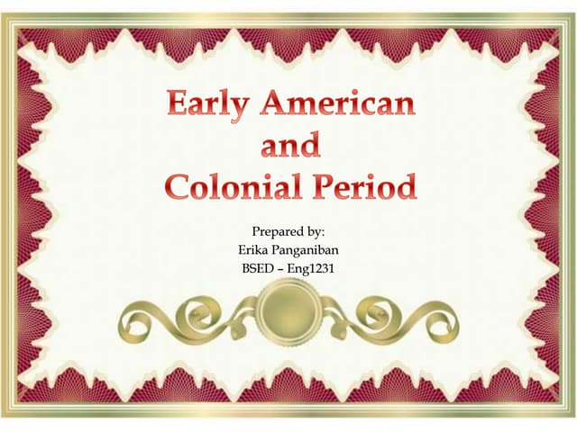 American colonial period | PPTX