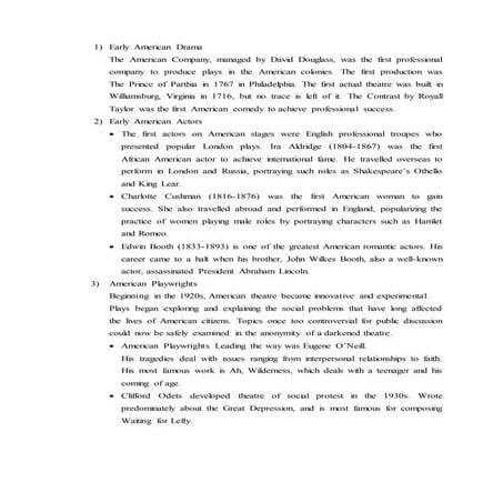 Early american drama | PDF