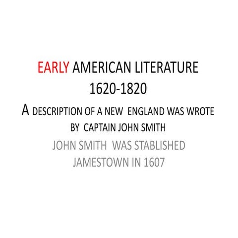 Early american literature | PPTX
