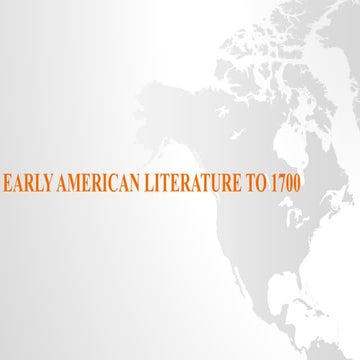 Early american literature to 1700 | PPTX