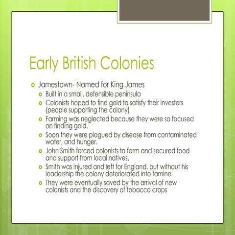 5a early colonies | PPT