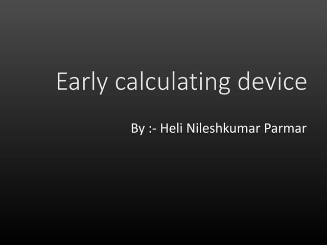 Early Calculating Device Pptx
