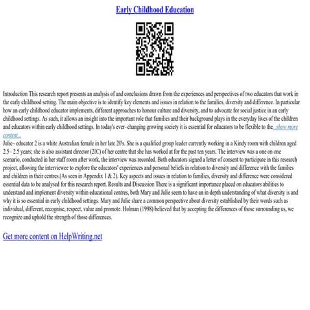 Early Childhood Education | PPT