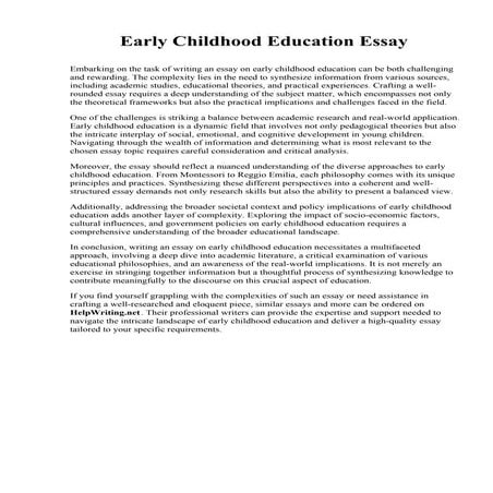 Early Childhood Education Essay.pdf