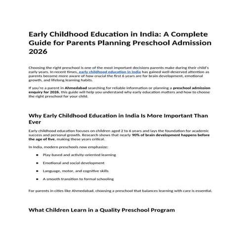 Early Childhood Education in India_ A Complete Guide for Parents ...