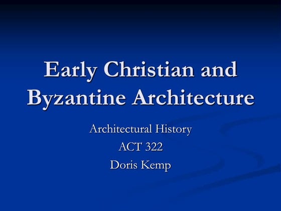 Early christian architecture | PPT