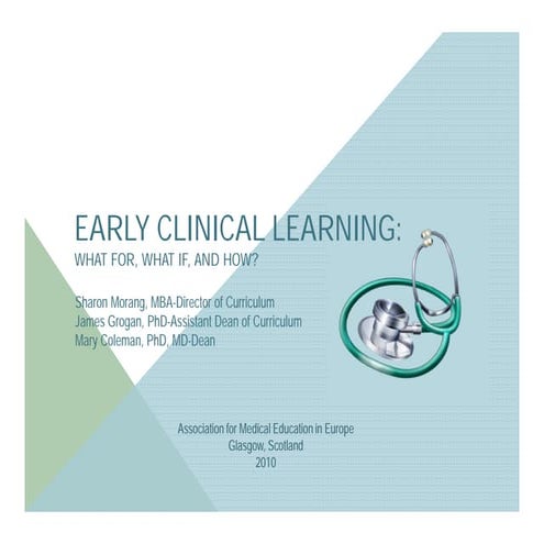 Early Clinical Learning | PDF