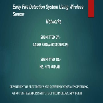 Early Fire Detection System Using Wireless Sensor Ppt Pptx