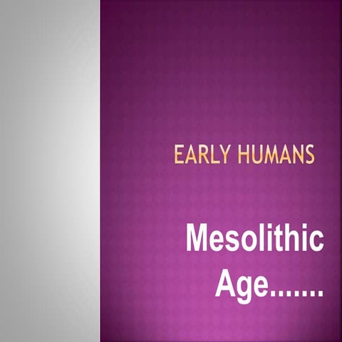 Early humans mesolithic age | PPT