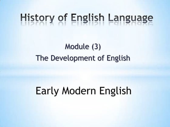 Late modern english | PPTX