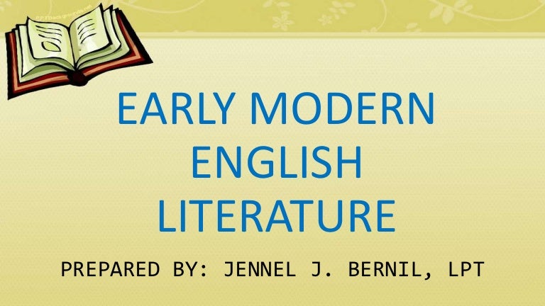 Early modern english literature