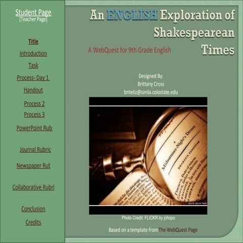 Shakespeare WebQuest | PPT