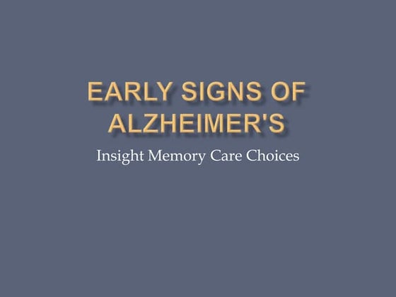 Warning Signs of Alzheimer’s Disease | PDF