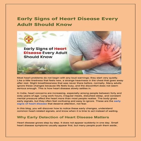 Early Signs of Heart Disease: Symptoms & Warning Signals | PDF
