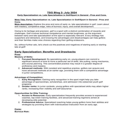 Early Specialization vs. Late Specialization in GolfSport.docx
